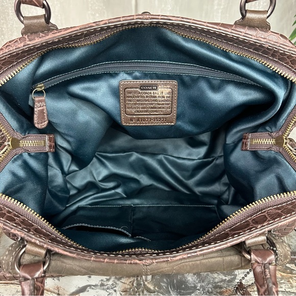 Coach | Bags | Coach Sadie Croc Embossed Satchel 5271 B4mahogany Msrp ...